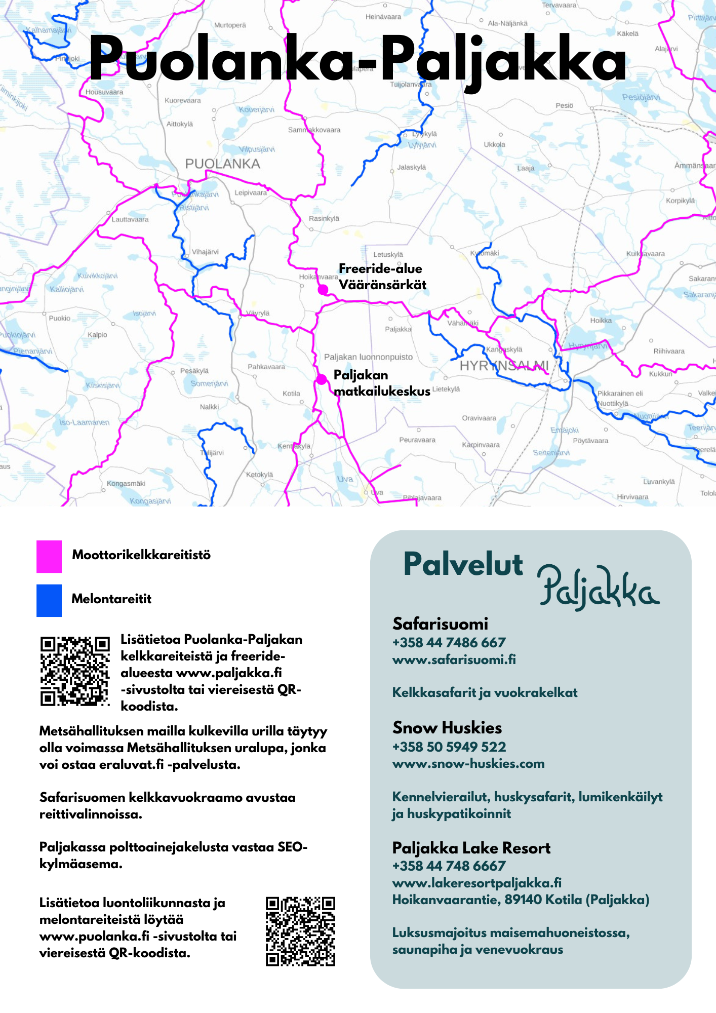 Reitistöjen karttaesite - Puolanka